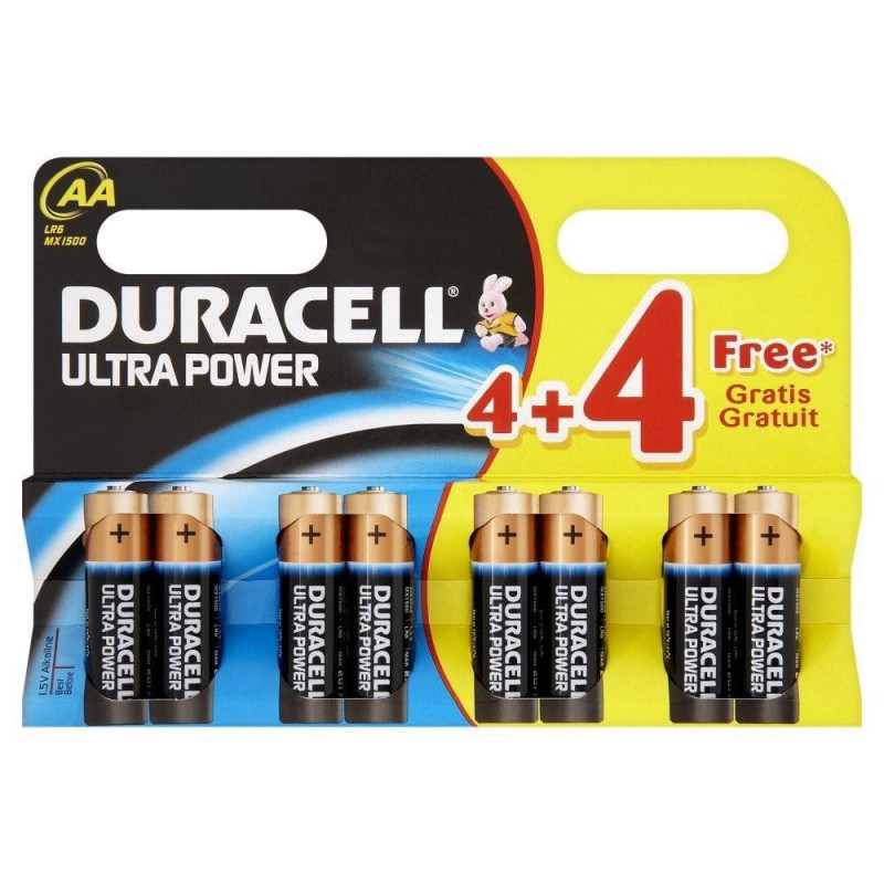 Duracell LR6/MX1500 Ultra Power AA Batteries, Pack of 8